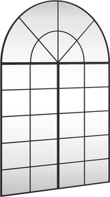 Nástěnné zrcadlo černé 100 x 150 cm oblouk železo 3200614