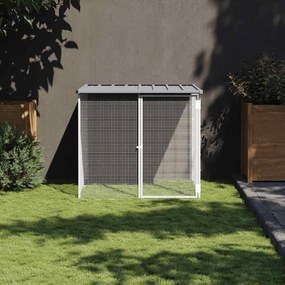 Klec pro kuřata se střechou světle šedá 103 x 98 x 90 cm ocel 172338