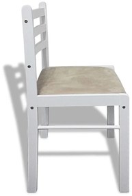 Petromila Jídelní židle 6 ks bílé masivní dřevo a samet