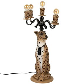 OnaDnes -20% Hnědá stolní lampa Bold Monkey Proudly Crowned Panther 62 cm