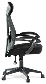Kancelářská židle, potah černá látka a černá síťovina MESH, PC mech. s aretací - KA-Y309 BK