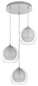TK LIGHTING Lustr - NAPOLI 2387, Ø 50 cm, 230V/15W/3xE27, bílá/čirá/chrom