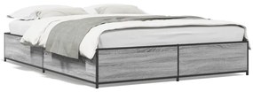 Rám postele šedý sonoma 120 x 200 cm kompozitní dřevo a kov,  3279850