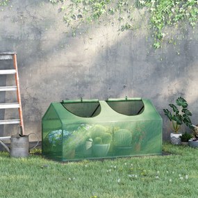Fóliový skleník Outsunny s oknem, PE skleník pro rajčata a rostliny, chladicí rám 120x60x60 cm, zelený | Aosom.de