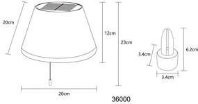 Globo 36000 - LED Solární stínidlo na láhev 10xLED/1,5W/3V IP44