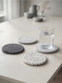 Sinsay - Sada pletených podtácků 4 pack - šedá