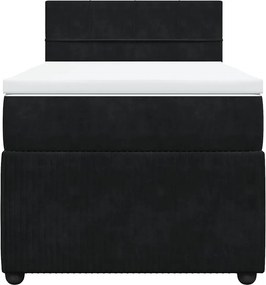 Box spring postel s matrací černá 80 x 200 cm samet 3287592