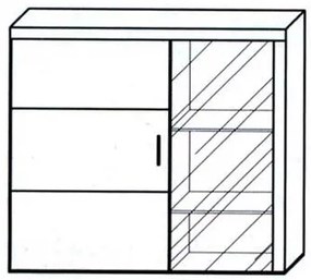 Obývací stěna se skříní SAMBA k | sestava E | 4 díly | san marino/krémová