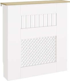 HOMCOM kryt radiátoru 78 x 19 x 81 cm, kryt radiátoru, moderní lamelový a voštinový design, bílá