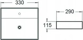 Mexen MINI UMYVADLO, 33x29 CM, BÍLÁ, 21093300