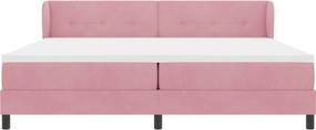 Postel s boxspringem s čelo Růžová 200 x 200 cm samet 3340411