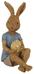 Dekorace sedící králík s malovaným vajíčkem - 10*6*12 cm