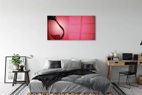 akrylový obraz Červené pozadí sklo na levé straně 125x50 cm