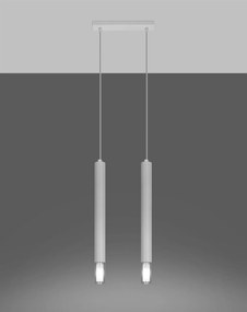 Závěsné svítidlo Wezyr, 2x skleněné/bílé kovové stínítko