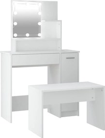 Toaletní stolek sada s LED bílý kompozitní dřevo 3114115