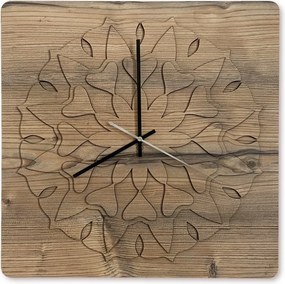 "Mandala" Dřevěné hodiny 40x40 cm provedení povrchu: černá s patinou