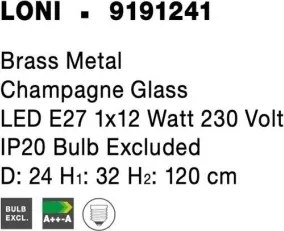 Závěsné svítidlo NOVA LUCE LONI E27 9191241 bez žárovky