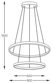 Zuma Line 2023200-GD - LED Lustr na lanku BRENO LED/60W/230V 3000/4000/6000K