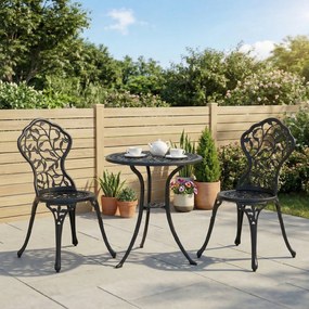 Bistro set pro 2 osoby Balkonový nábytek set bistro stůl se 2 židlemi černý