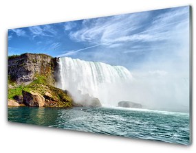 Obraz na skle Vodopád Moře Příroda 100x50 cm