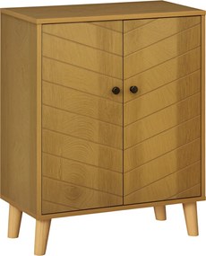 HOMCOM Příborník do Obývacího Pokoje Víceúčelový Vintage Styl Kuchyňský Příborník se 2 Vnitřními Policemi, Dřevotřískový, 60x30x76cm, Dřevěná barva |