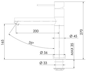 Sapho RHAPSODY stojánková dřezová baterie, výška 260 mm, chrom - 5577