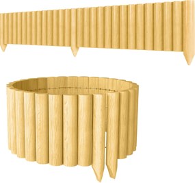 Outsunny smrkový dřevěný zahradní obrubník 176 × 38 cm — dekorativní, odolný a snadná instalace pro zeleninové záhony, terasu a trávník | Aosom