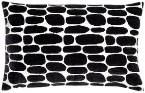 Hoorns Černobílý bavlněný polštář Anete 40 x 60 cm