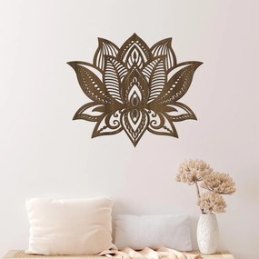 dřevo života Dřevěná mandala na zeď PLOVOUCÍ KVĚT Zvolte rozměr (cm): 40x34, Zvolte barvu dekoru: Ořech