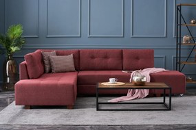 Hanah Home Rozkládací rohová pohovka MANAMA bordó levý roh 825BLC1186
