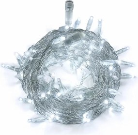 LED tekoucí světlo, 6 m, ledově bílá, 96 diod, čirý kabel IP44, 24V