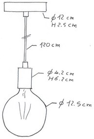 creative cables Závěsná lampa s textilním elektrickým kabelem a kovovými detaily Barva: Černá Perleť