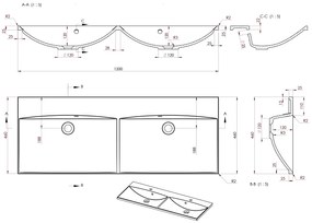 Sapho, MARIA dvojumyvadlo 120x46cm, litý mramor bez otvoru pro baterie, bílá, MA120-0