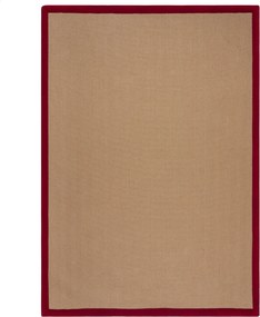Flair Rugs, Kusový koberec Herringbone Border Kira Red, 120x170, béžová, chodba / předsíň