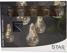 Bílý solární světelný LED řetěz vhodný do exteriéru Star Trading Glow, délka 1,9 m