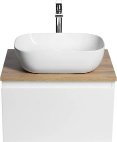 Aqualine Aqualine, ALTAIR skříňka s deskou 58 cm, bílá/dub emporio, AI263-02