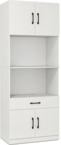 Costway Kuchyňská skříňka 168 cm bufetová s nabíjecí stanicí 1 USB a 1 Kuchyňská