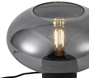Designová stolní lampa černá s kouřovým sklem - Umbrella