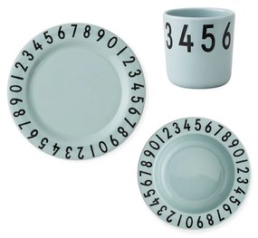 Dětská jídelní sada Numbers zelená – set 3 ks Design Letters