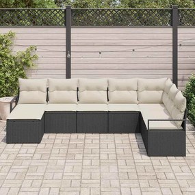 Set pohovek 8 ks Černá polyratan 3346497