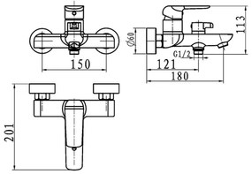 Novaservis - Vanová baterie NOBLESS TINA bílá