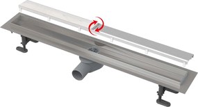 Alca - Sprchový žlab Double Fit and Go 85 cm, včetně roštu, nerez APZ13-DOUBLE9-850ROZ2