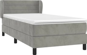 Box spring postel s matrací světle šedá 100x200 cm samet 3127535