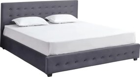 Postel MINDY 180x200, šedá Velvet látka s úložným prostorem Kondela 0000399608