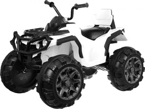 Ramiz Dětská čtyřkolka ATV na baterie bílá + EVA kola + MP3 rádio + LED + pomalý start