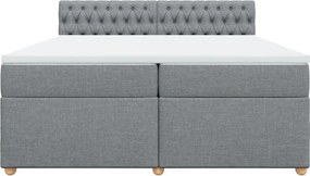 Box spring postel s matrací světle šedá 200 x 200 cm textil 3289094