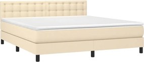 Box spring postel s matrací krémová 160x200 cm textil 3140390