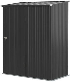 Outsunny zahradní přístřešek 1,34 m² Uzamykatelný zahradní přístřešek se střechou z pozinkované oceli, 161,5x94,5x196cm, černý| Aosom