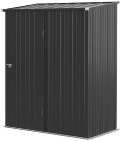 Outsunny zahradní přístřešek 1,34 m² Uzamykatelný zahradní přístřešek se střechou z pozinkované oceli, 161,5x94,5x196cm, černý