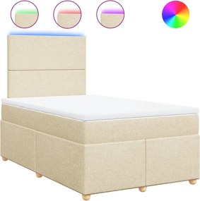 Box spring postel s matrací krémová 120x200 cm textil 3293545